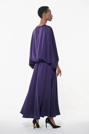 LEEM Cape Sleeve Belted Maxi Dress