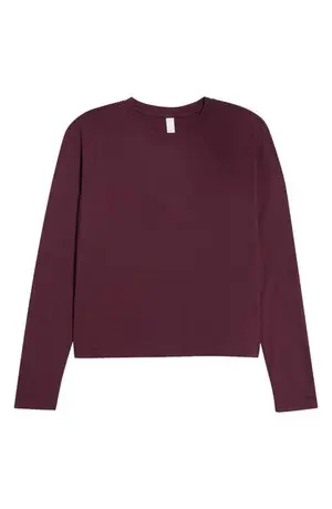 Zella New Take Long Sleeve T-shirt Burgundy Stem