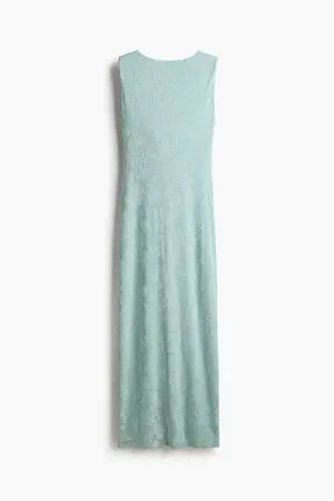 H&M Cowl-back Jacquard-jersey Maxi Dress - Light Turquoise