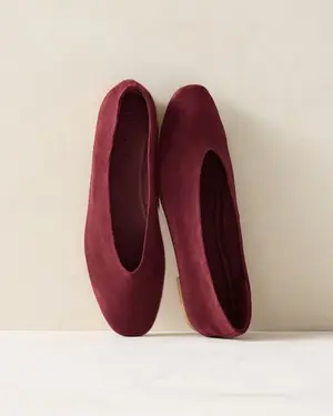 HAVEN WELL WITHIN Soft Suede Ballet Flats Claret