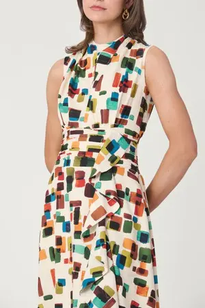 Shoshanna Brushstroke Print Aria Dress