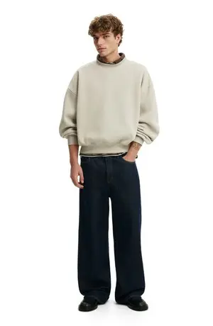 COTTON ON Relaxed Crew Sweater - Stone