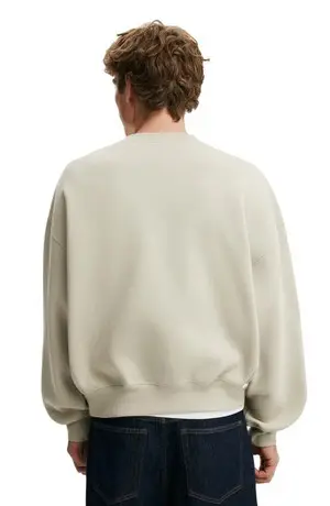 COTTON ON Relaxed Crew Sweater - Stone