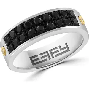 EFFY 925 And 18k Yellow Gold Black Spinel And Diamond Ring - Sterling Silver