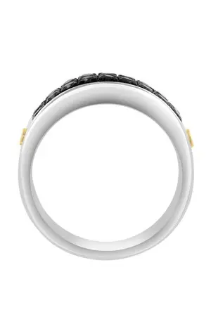 EFFY 18k Yellow Gold Diamond & Black Spinel Ring
