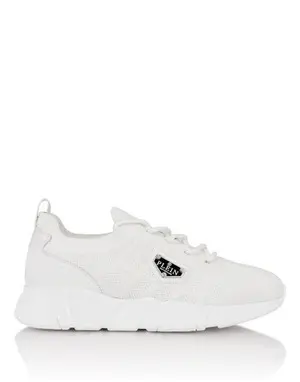 Philipp Plein Runner Sock Triangle Placca Sneakers - White