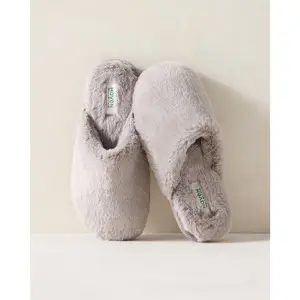 HAVEN WELL WITHIN Faux Fur Slippers - Silver Grey