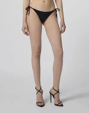 Philipp Plein Swimming Brief Monogram Strass Women Black/black