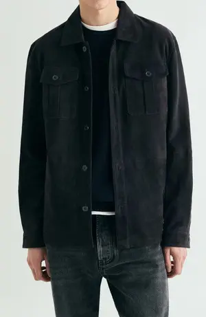 SCALPERS Raglan Leather Polo Button Sweater