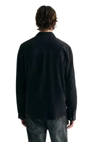 SCALPERS Raglan Leather Polo Button Sweater