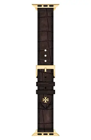 Tory Burch The Kira Leather 18mm Apple Watch® Watchband - Brown
