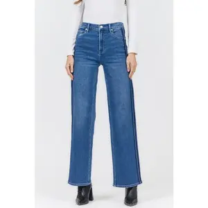 DEAR JOHN Margot Mid Rise Straight Leg Jeans - Drifting