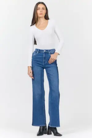 DEAR JOHN Margot Mid Rise Straight Leg Jeans