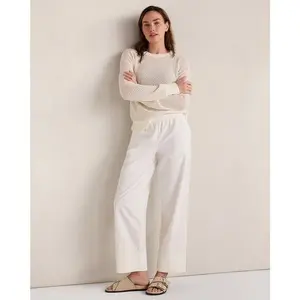 HAVEN WELL WITHIN Organic Cotton Twill Barrel Leg Pants - Ivory