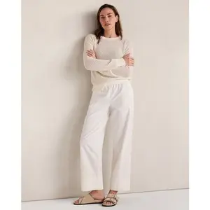 HAVEN WELL WITHIN Organic Cotton Twill Barrel Leg Pants - Ivory
