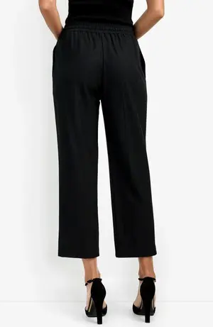 Trina Turk Avari Cropped Stretch Pants With Drawstring Waist - Black