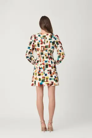 Shoshanna Brushstroke Print Dani Dress