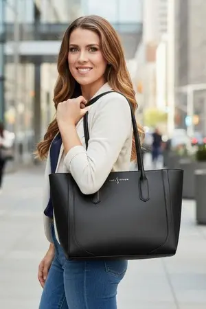LUIS STEVEN Medium Tote Pro 2.0 Leather Bag - Black