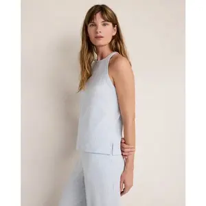 HAVEN WELL WITHIN Resti Drapey Rib Knit High Neck Tank - Heron Heather