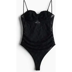 H&M Lace Thong Bodysuit - Black