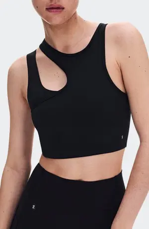 On Studio Asymmetric Crop Tank - Black
