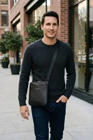 LUIS STEVEN Sporty Messenger - Black