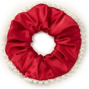 OLAH Pearl Glaze Silk Scrunchie - Cherry Red