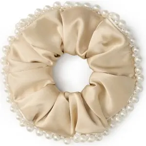 OLAH Pearl Glaze Silk Scrunchie - Vanilla