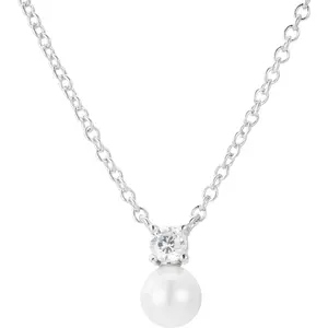 UNTAMED PETALS Sloane Pearl And Crystal Necklace - Metallic Silver