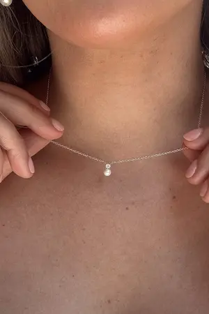 UNTAMED PETALS Sloane Pearl And Crystal Necklace