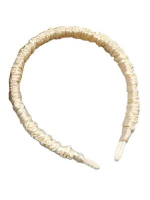 SILKSILKY SILKSILKY Pure Silk 3-Pack Vintage Headbands Beige
