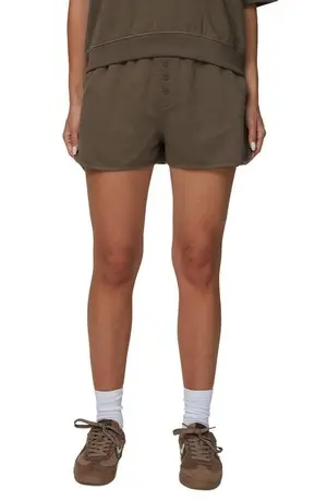 GOOD FOR NOTHING Sweat Shorts - Brown
