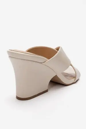 PROLOGUE SHOES Yavin Cross Strap Wedge Sandal - Beige