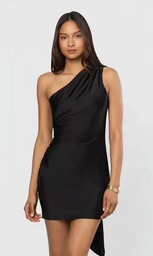 Generation Love Hazel Hammered Satin Scarf Dress - Black