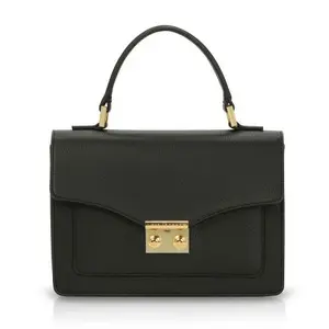 LUIS STEVEN Emma Leather Satchel - Black
