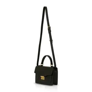 LUIS STEVEN Emma Leather Satchel - Black