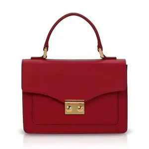 LUIS STEVEN Emma Leather Satchel - Red