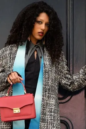 LUIS STEVEN Emma Leather Satchel - Red