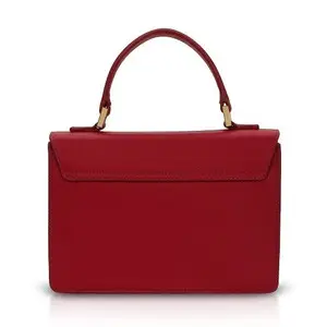 LUIS STEVEN Emma Leather Satchel - Red