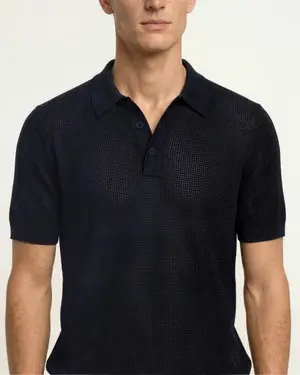 Orlebar Brown Keeling Classic Fit Cotton Silk Knitted Shirt - Night Iris