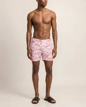 Orlebar Brown Bulldog Mid-length Zephra Printed Swim Shorts - Coral