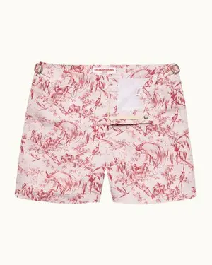 Orlebar Brown Bulldog Mid-length Zephra Printed Swim Shorts - Coral