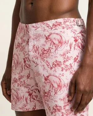 Orlebar Brown Bulldog Mid-length Zephra Printed Swim Shorts - Coral