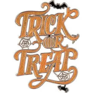 HALLMARK Trick Or Treat" Enamel Pin With Glitter Accents - Orange