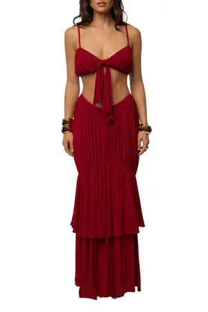 JLUXLABEL Sail Into Sunset Skirt Set Red