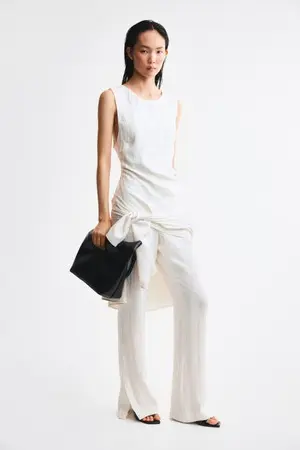 H&M Open-back Linen-blend Top