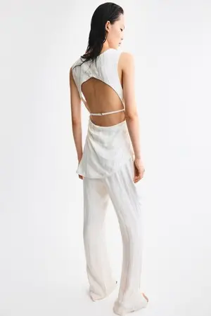 H&M Open-back Linen-blend Top