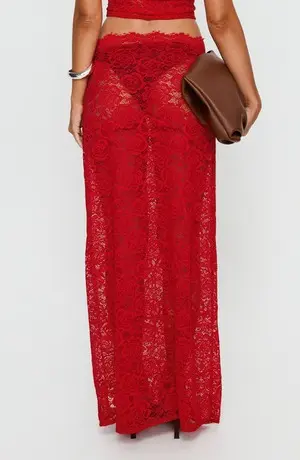 Princess Polly Vionna Sheer Floral Lace Maxi Skirt
