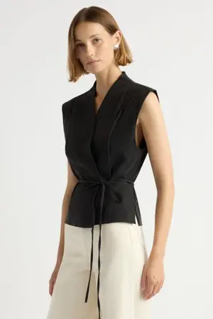 Modern Citizen Leandra Tie-wrap Vest - Black