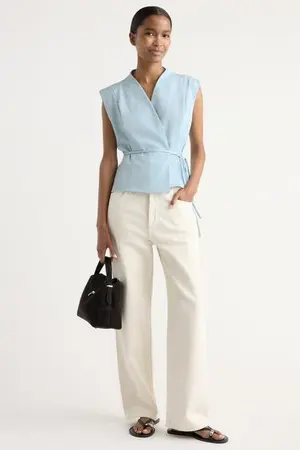 Modern Citizen Modern Citizen Leandra Tie-Wrap Vest Light Blue